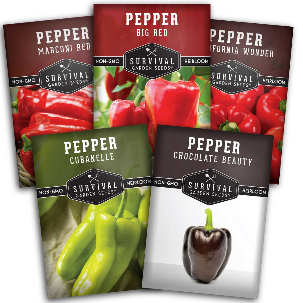Sweet Pepper Collection - California Wonder Bell, Marconi Red, Cubanel ...