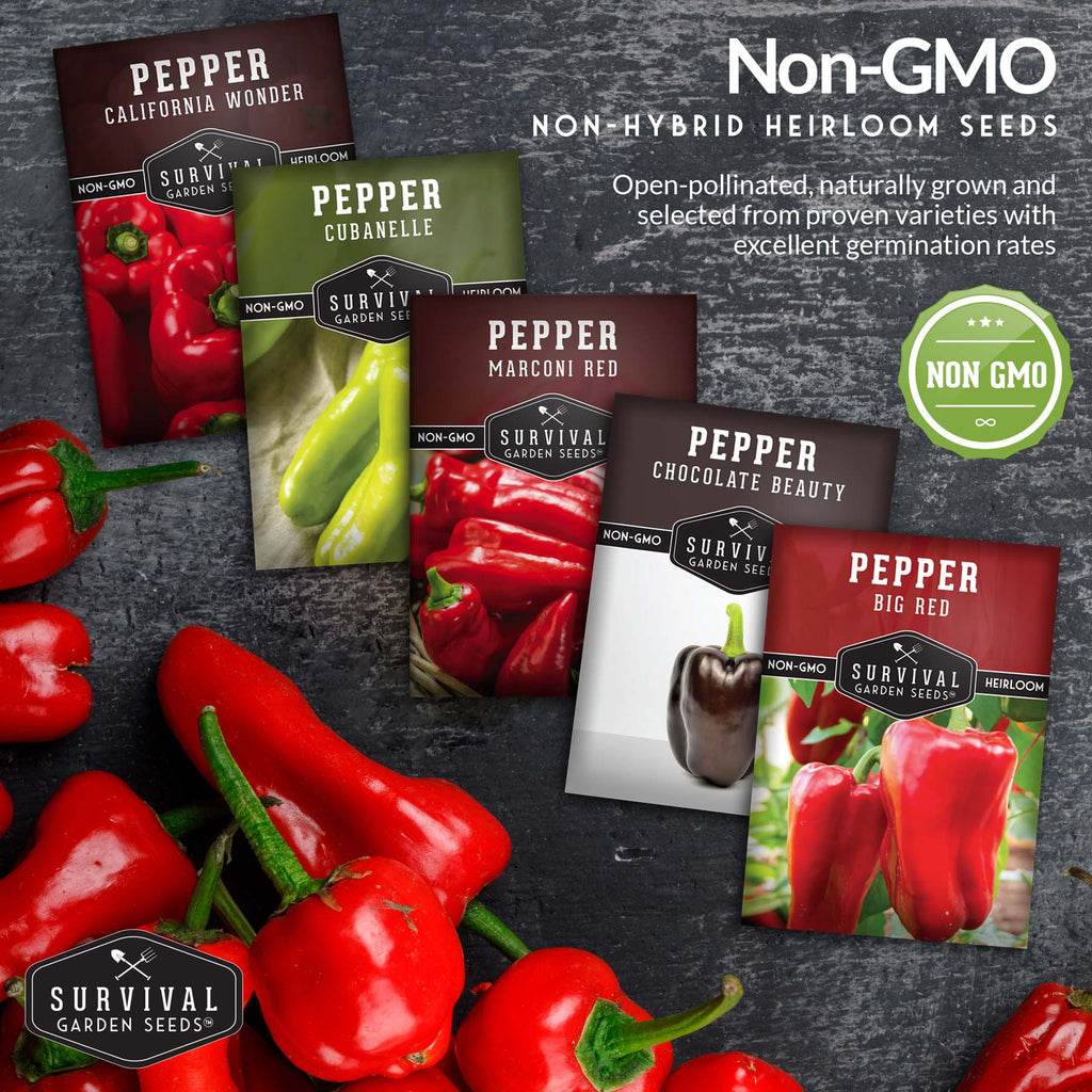Sweet Pepper Collection - California Wonder Bell, Marconi Red, Cubanel ...