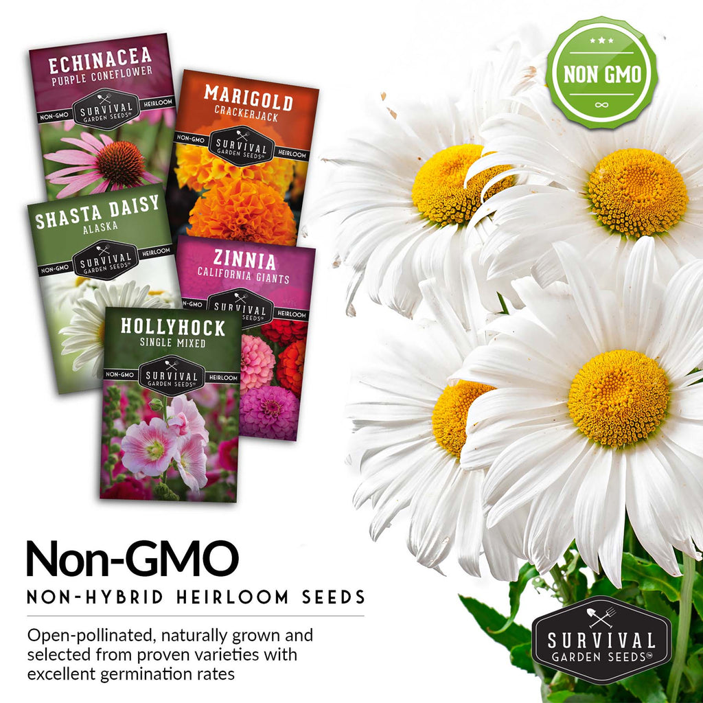 5-Variety Heirloom Flower Seed Collection – Non-GMO Annual & Perennial ...